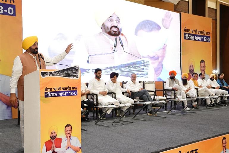 AAP introduces its 13 Lok Sabha candidates in Punjab in a program named ...